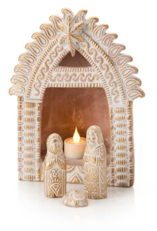 Gilded Terracotta Nativity - Set of 3 - Just Creations