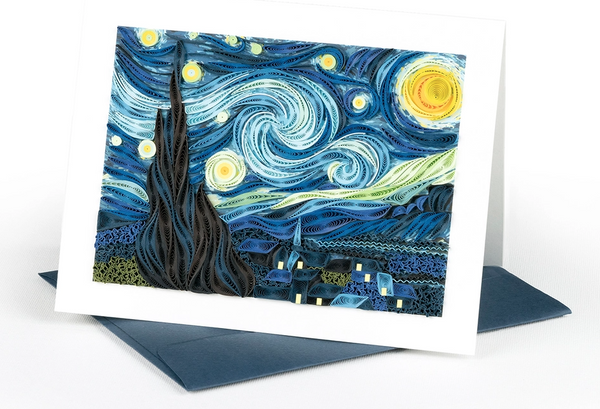 The Starry Night - Van Gogh - Artist Series Quilled Card - Just Creations