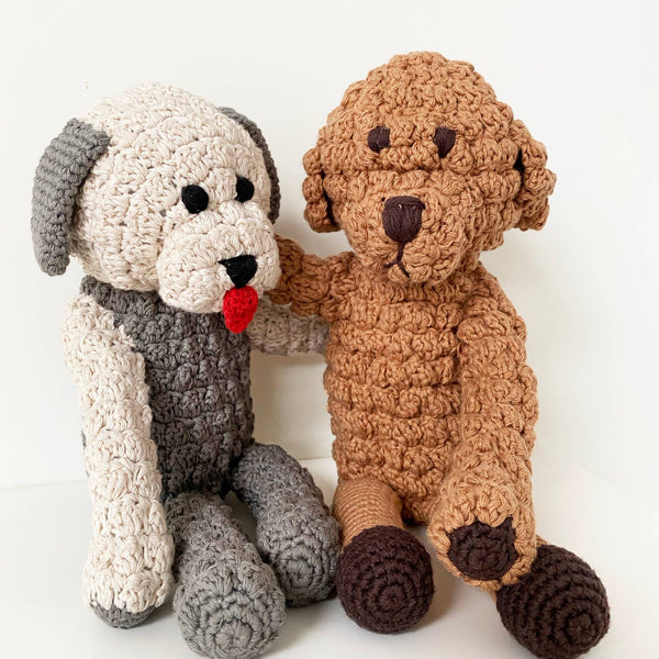 Sheepadoodle Dog Plush Toy Organic Crochet Cotton - Just Creations