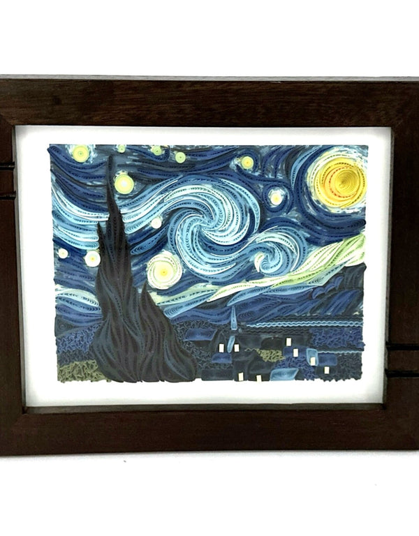 Striped Dark Red Oak Frame (5" x 7") - Just Creations